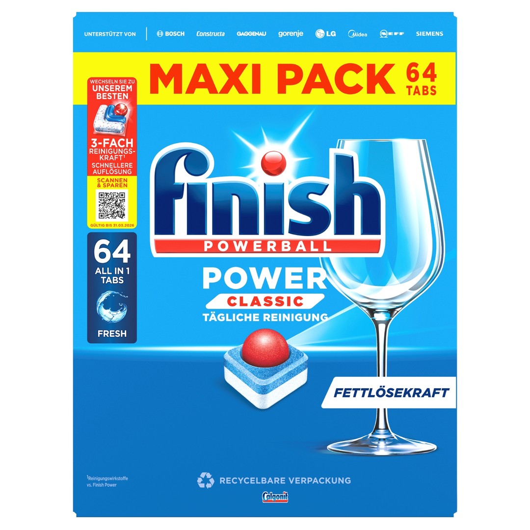 Finish Power Classic 64 Tabs Fresh | Finish DE